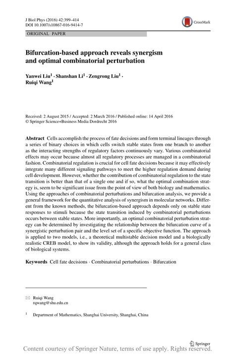 Bifurcation Based Approach Reveals Synergism And Optimal Combinatorial