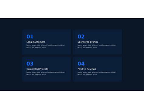 Blue Number Cards With Hover Effects Easyfrontend