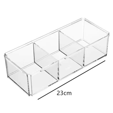 Znggudz Ideal Acrylic Three Cells Visible Divider Box For Sorting Tea