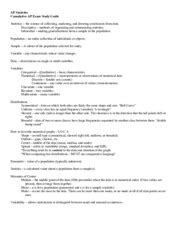 Stat Review Notes AP Statistics Cumulative AP Exam Study Guide Statistics The Science Of