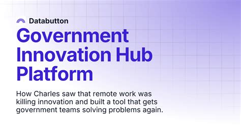 Government Innovation Hub Platform Databutton