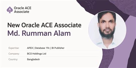 The Oracle Ace Program Welcome To The Community Md Rumman Alam