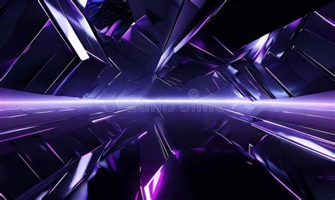 Black Angular Shapes And Lines Dark Purple Gradient Background And