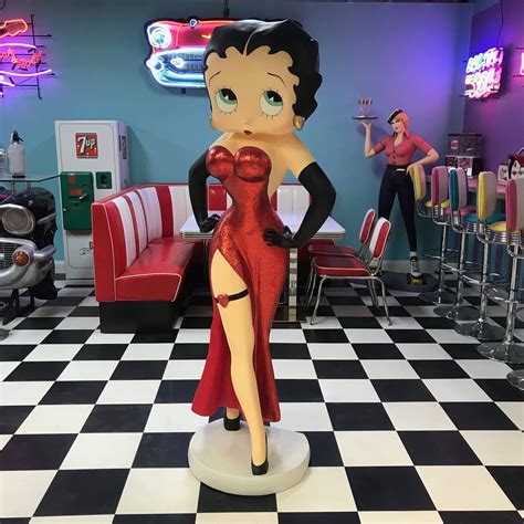 Betty Boop Red Dress Statue Man Cave Madness