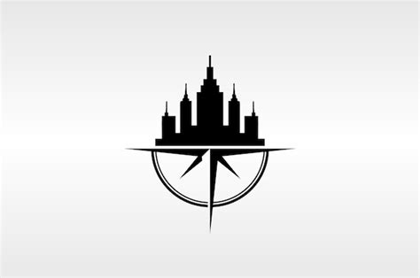 Premium Vector Compass City Building Logo