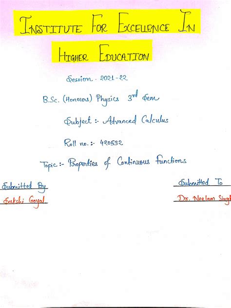 Advanced Calculus Pdf