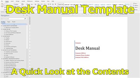 Desk Manual Template In Ms Word Improve Your Business Overnight Youtube