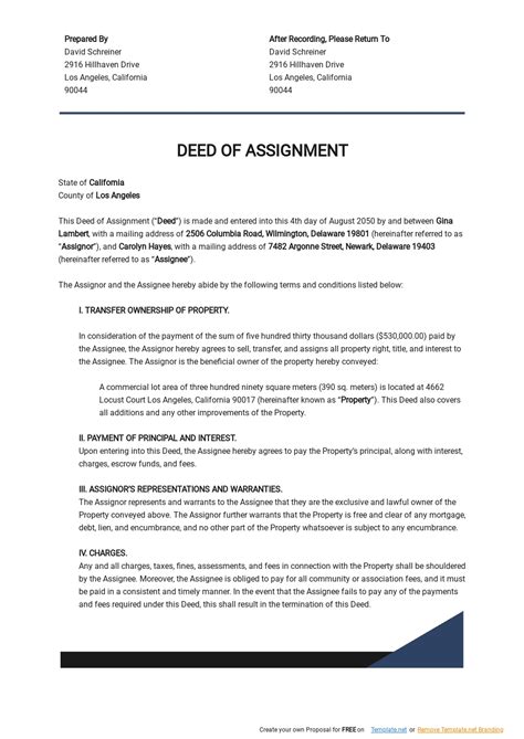 Notice Of Assignment Of Transfer And Charge