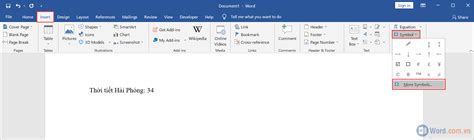 Cách viết độ C trong Word