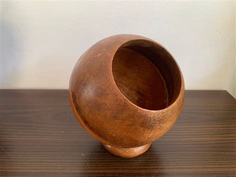 Philippines Salt Cellar Candy Pot Wooden Bowl Hardwood Sphere Vintage Etsy