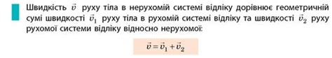 Швидкість руху Середня і миттєва швидкості Закони додавання переміщень і швидкостей Фізика