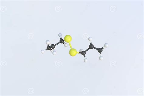 Allyl Propyl Disulfide Molecule Isolated Molecular Model 3d Rendering