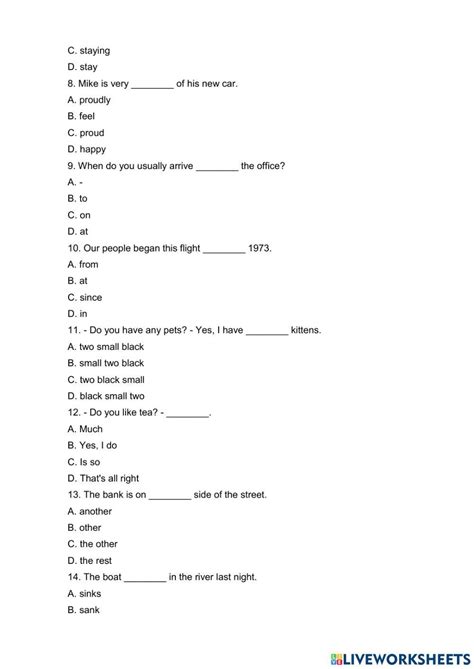 English Advanced Grammar Worksheet Live Worksheets Worksheets Library