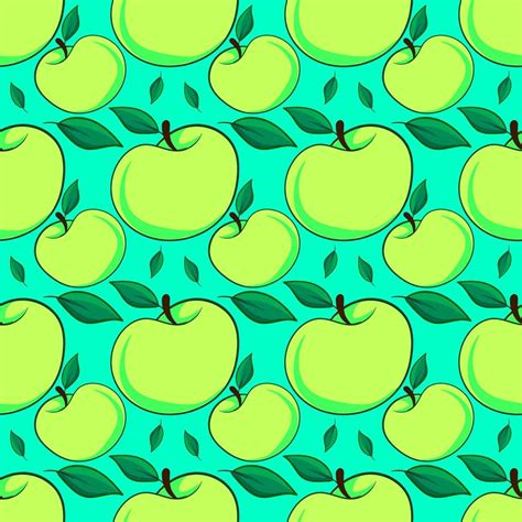 Apples Pattern Seamless Pattern On Blue Background 13841160 Vector