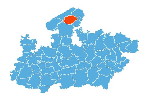 Gwalior District Map Highlighted On Madhya Pradesh State Map 60540081