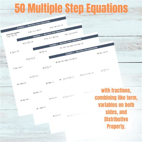 Multiple Step Equations Homeschool Math Middle School Math Math