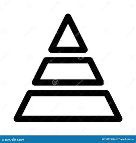 A Triangular Or Pyramid Shaped Chart Icon To Represent Data Stock
