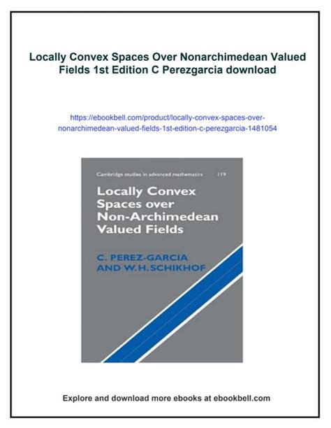 Locally Convex Spaces Over Nonarchimedean Valued Fields 1st Edition C