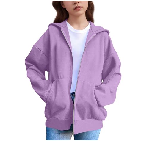 Cethrio Girls Zip Up Hoodies Spring Fall Hooded Casual Long Sleeve
