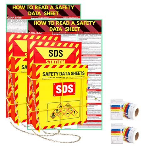 Buy 2 Pcs Msds Sds Binder And Wall Station Yellow Heavy Duty 3 Inch Material Safety Data Sheet 3