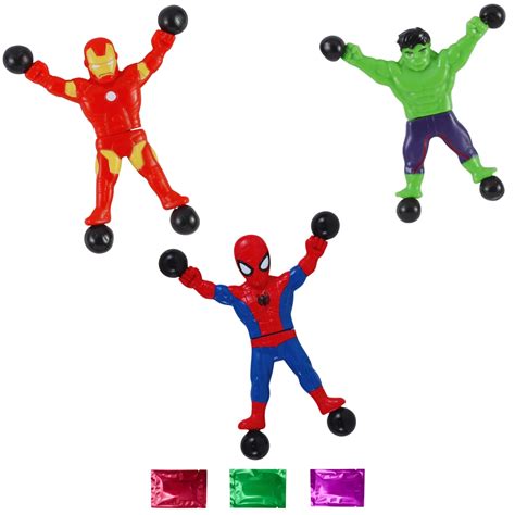 Marvel Avengers Wall Tumblers Sticky Toys Iron Man Hulk Spiderman