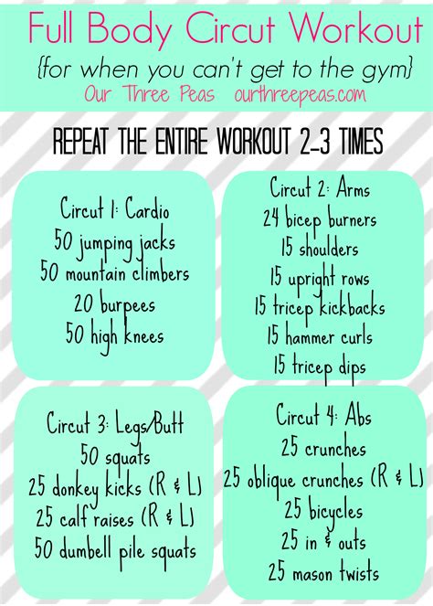 Full Body Circut Workout Artofit