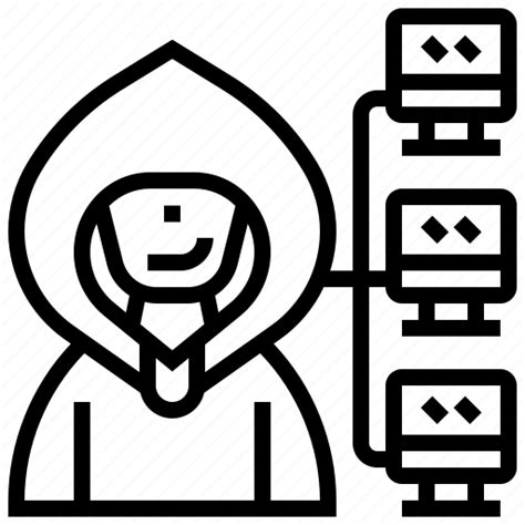 Attack Botnet Hacker Network Server Icon