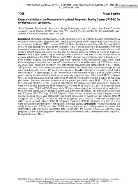 Pdf 7056 Poster Session External Validation Of The Molecular
