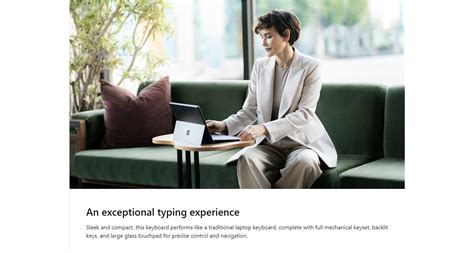 Microsoft Surface Pro Keyboard Cover With Pen Storage For Surface Pro 8 9 And 10 Glass