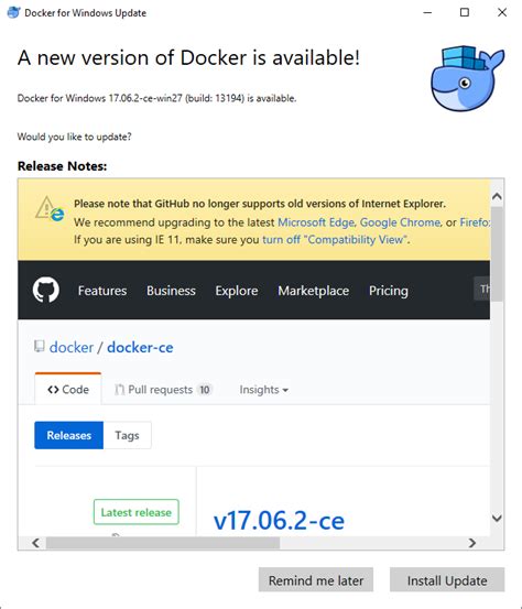 Internet Explorer Is Deprecated For Github So Please Don T Embed It Issue Docker For