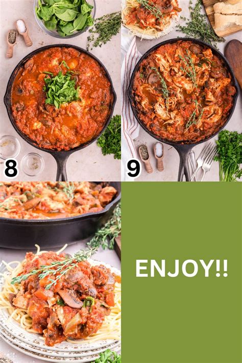 Easy One Pot Chicken Cacciatore With Shredded Chicken Shes Not Cookin