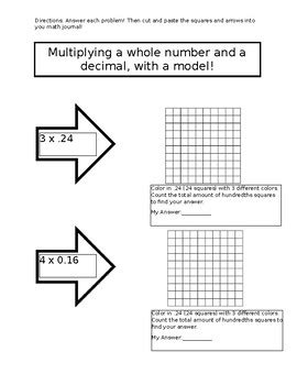 Multiplying Decimals By Whole Numbers With Models By Modely Math