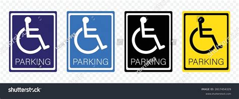 Parking Sign Disability Handicapped Disabled Printable Stock Vector