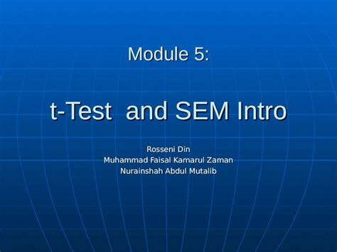 Ppt Module 5 T Test And Sem Intro Dokumentips