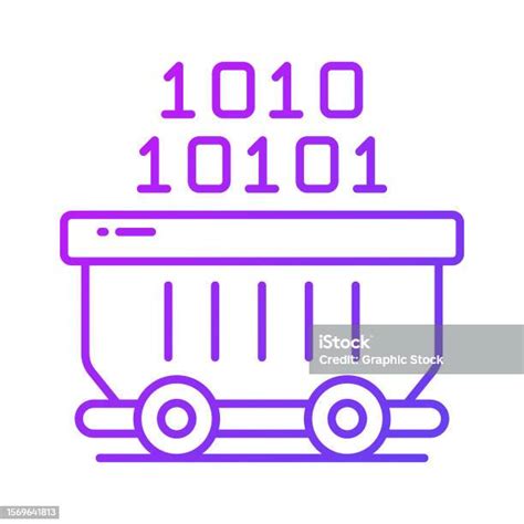 Binary Coding Inside A Wheelbarrow Denoting Concept Icon Of Data Mining Stock Illustration