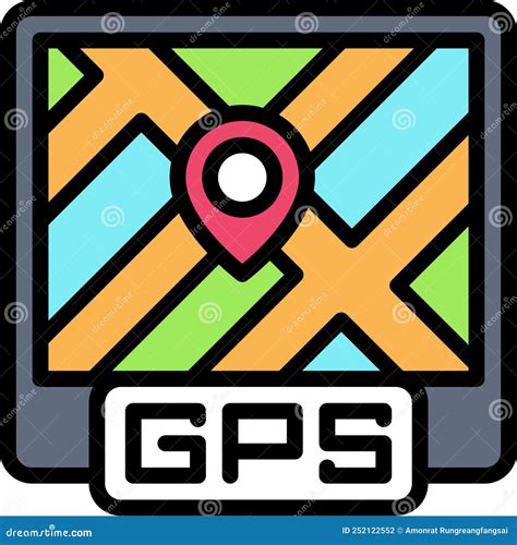 Gps On Tablet Icon Location Map And Navigation Vector Stock Vector