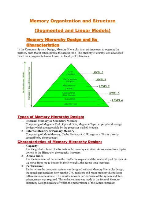 Memory Organization And Structure Memory Organization And Structure Segmented And Linear