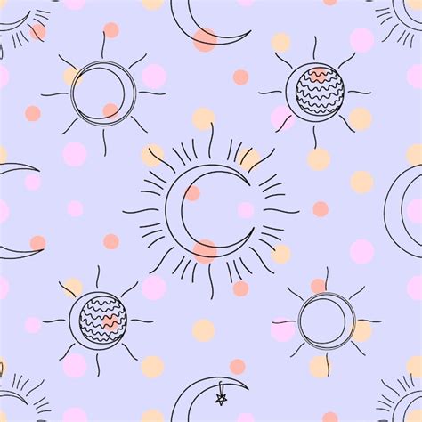 Premium Vector Seamless Pattern With Sun And Moon