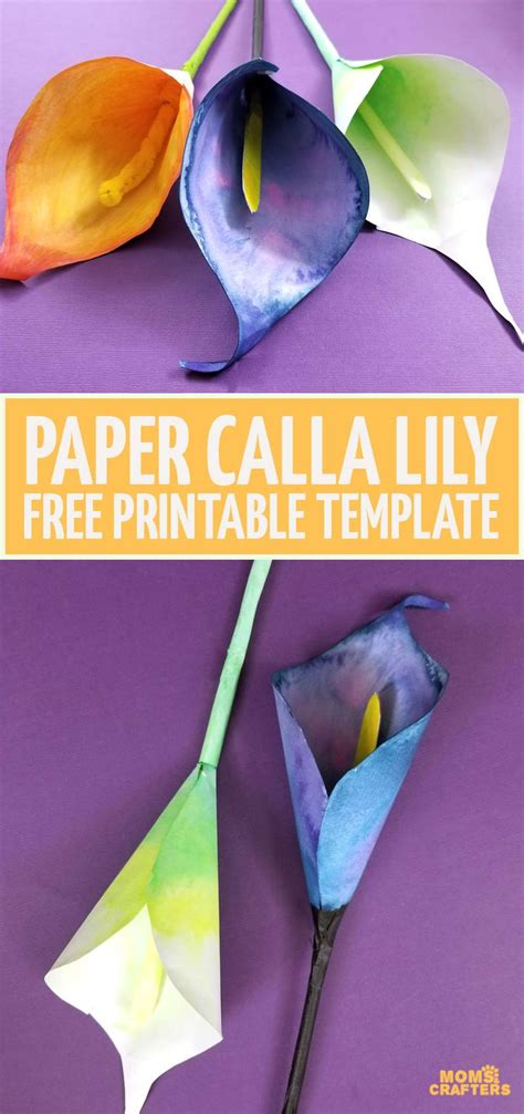 How To Make A Paper Calla Lily Watercolor Paper Flowers Paper
