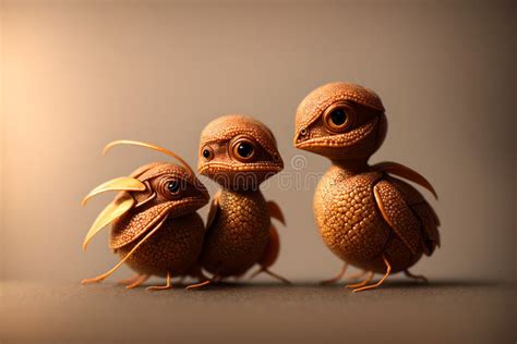 Decorative Figures Of Strange Animals Cute And Weird At The Same Time