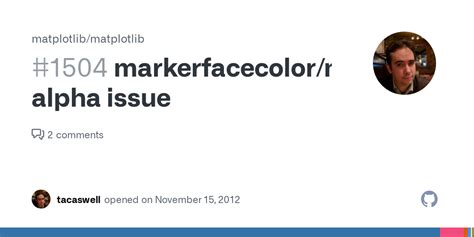 Markerfacecolor Markeredgecolor Alpha Issue Issue Matplotlib Matplotlib Github