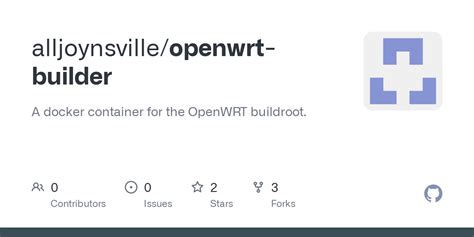 GitHub Alljoynsville Openwrt Builder A Docker Container For The OpenWRT Buildroot