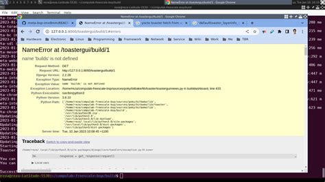 Python Bitbake Encounters With Error After Starting Toaster Stack