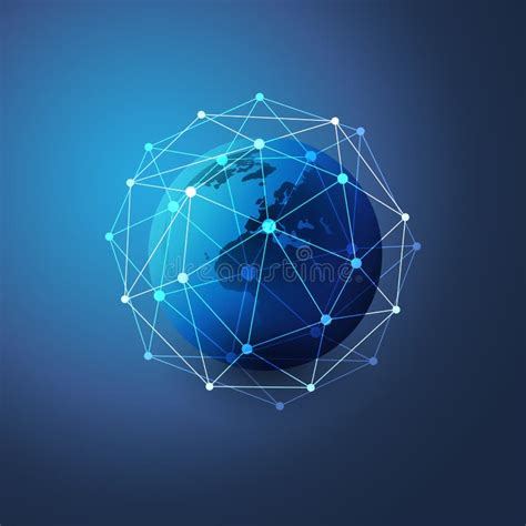 Cloud Computing And Networks Concept With Earth Globe Abstract Global Digital Connections