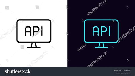 Outline Api Icon Editable Stroke Computer Stock Vector Royalty Free 2121195332 Shutterstock