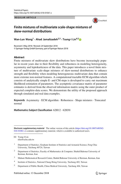 pdf finite mixtures of multivariate scale shape mixtures of skew