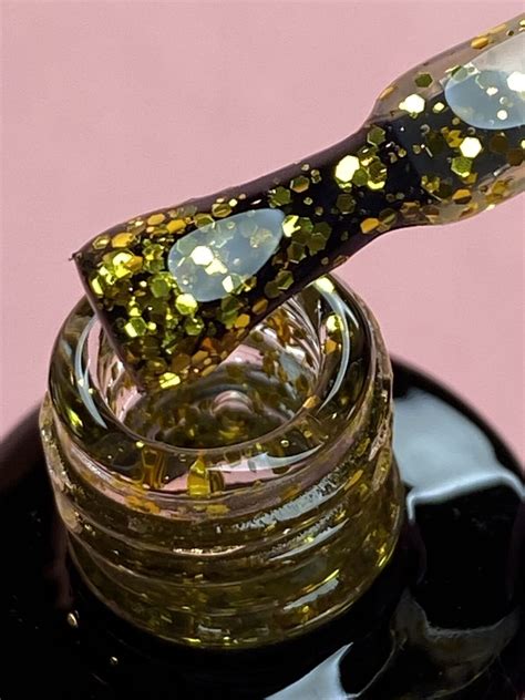 Glitter Top Coat No Wipe Leduv Gold Gloss 8 Ml Polishd London