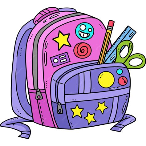 This Cartoon Clipart Shows A School Bag Illustration Premium Vector