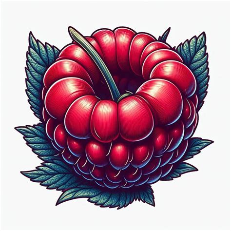 Premium Vector Isolated Trendy Modern Raspberry Fruit Vector Art