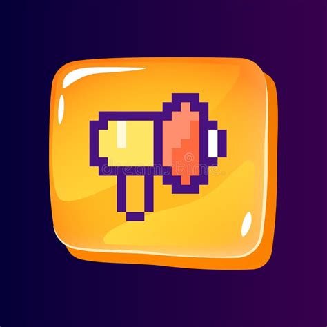 Loudspeaker Glossy Ui Button With Pixelated Color Icon Stock Vector Illustration Of Game